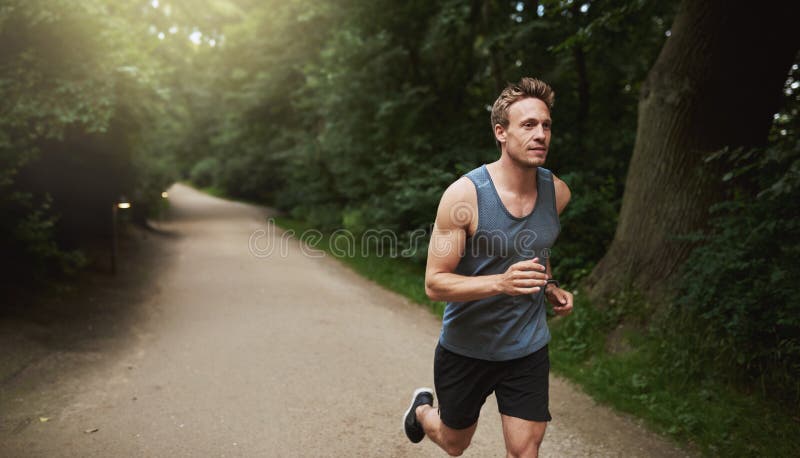 Athletic Man Doing Running Exercise at the Park Stock Image - Image of ...