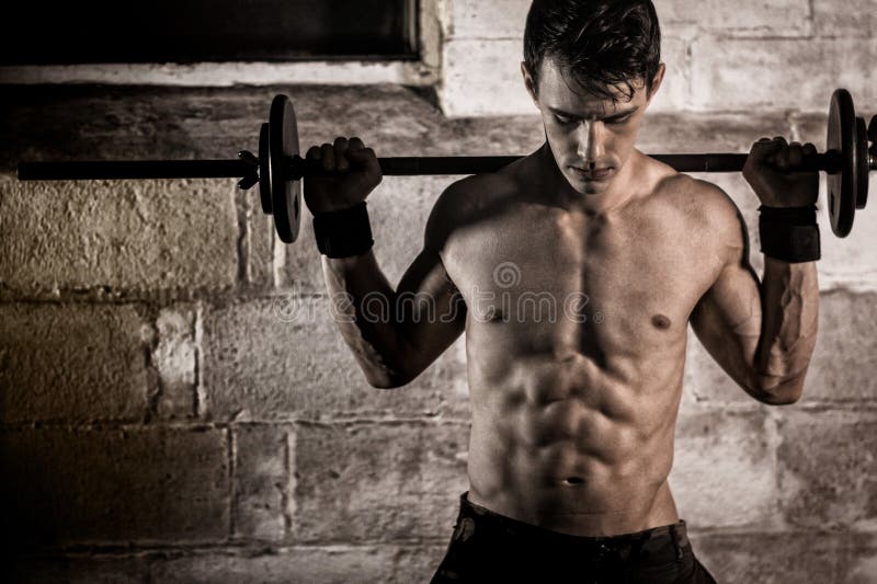 Athletic Man Exercising stock image. Image of white, military - 76391979