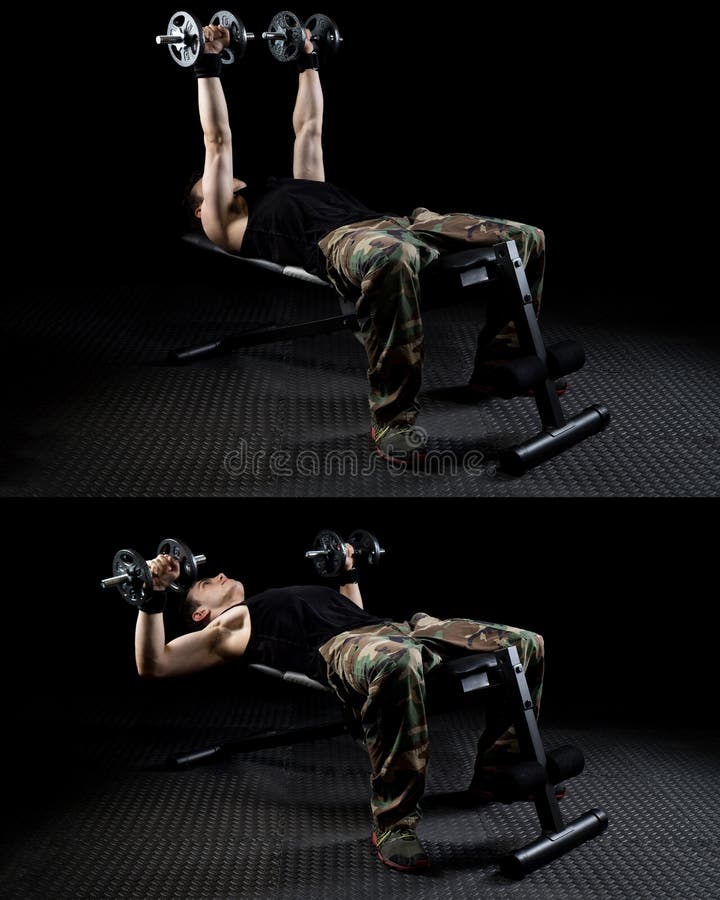 Athletic Man Exercising stock image. Image of bench, muscle - 76391693
