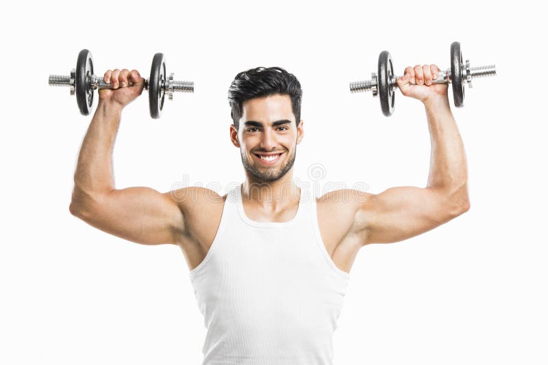 Athletic Man Lifting Weights Stock Image - Image of lifting, body: 58605031