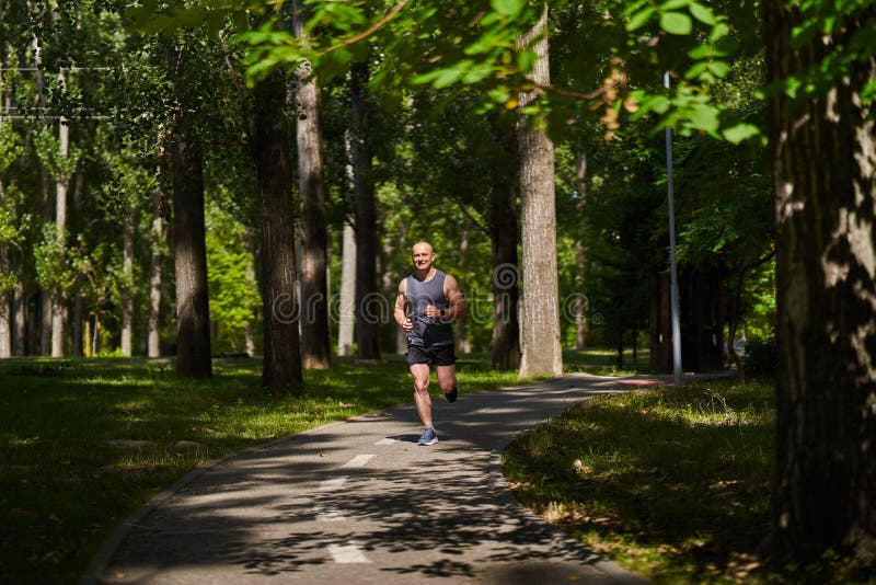 Long Distance Runner Training in the Park Stock Photo - Image of ...
