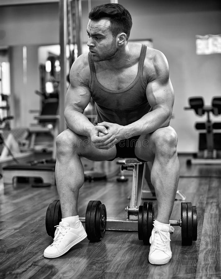 Athletic Man Preparing for Workout Stock Image - Image of active ...