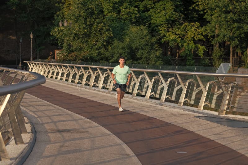 Athletic Man Runner Jogging in Sportswear Outdoor Stock Image - Image ...