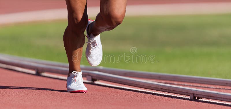 Athletic Man Running on Track Stock Photo - Image of healthy, muscle ...