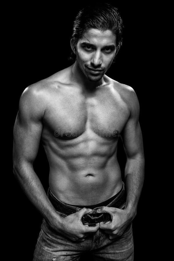 Athletic Man stock image. Image of young, greyscale, muscular - 40175219