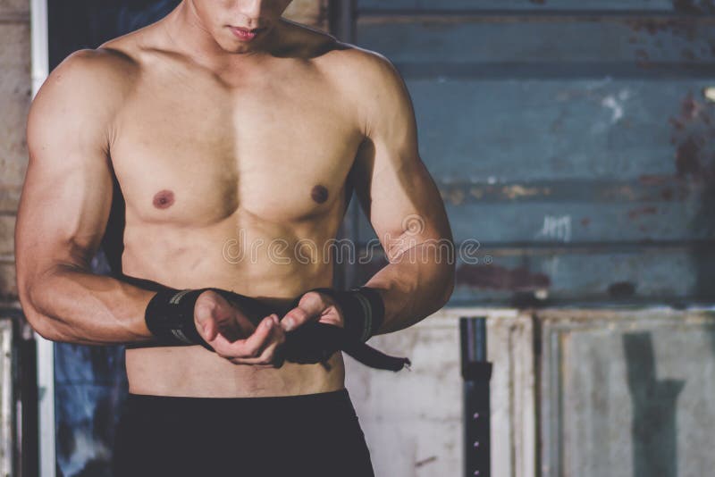 Athletic Man Showing Muscel in Local Gym Stock Photo - Image of ...