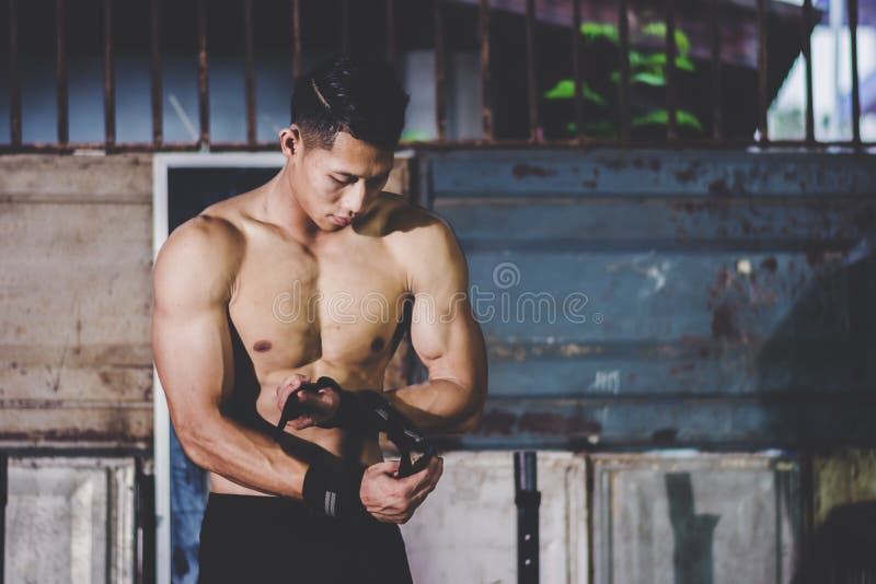 Athletic Man Showing Muscel in Local Gym Stock Image - Image of power ...