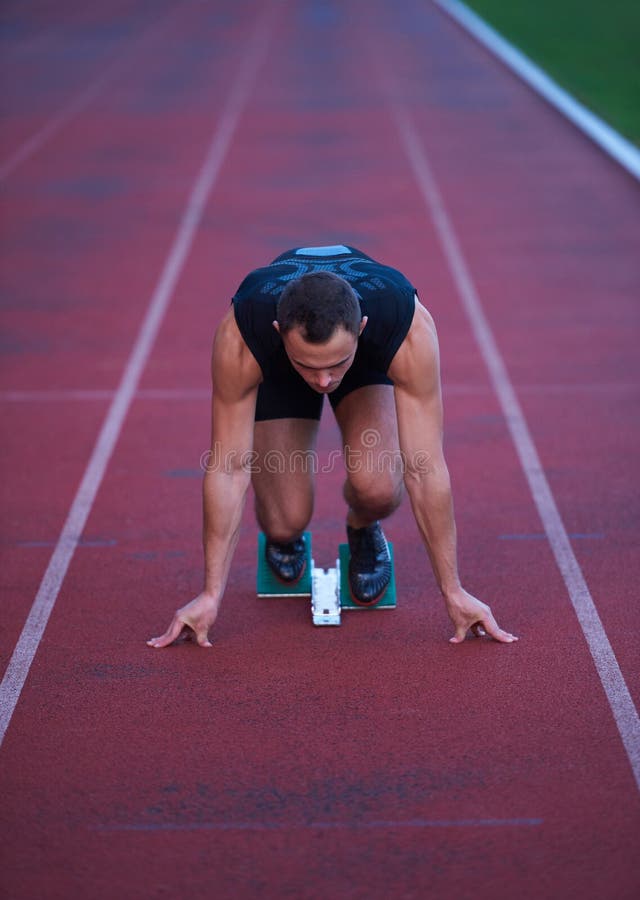 Athletic man start stock photo. Image of professional - 61284092