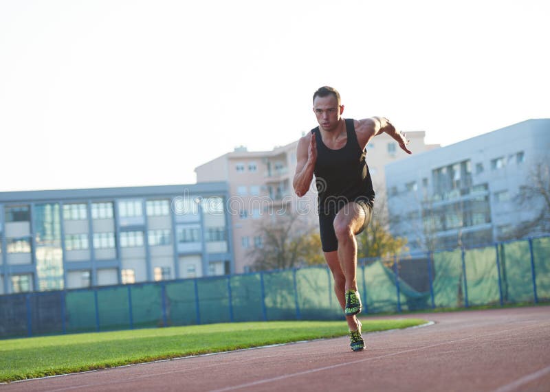 Athletic man start stock photo. Image of explosive, olympic - 61247418