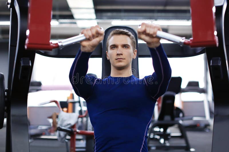 Athletic Man Training in Modern Gym Stock Image - Image of lifestyle ...