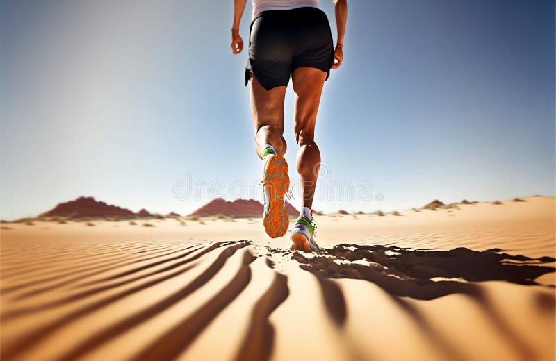 Athletic Man or Woman Walking on Beach Under Hot Day Stock Illustration ...