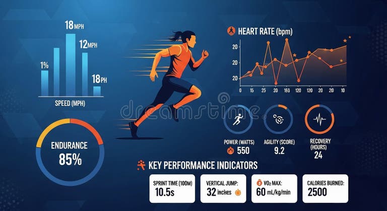 Athlete S Performance Metrics Displayed with Charts and Stats ...
