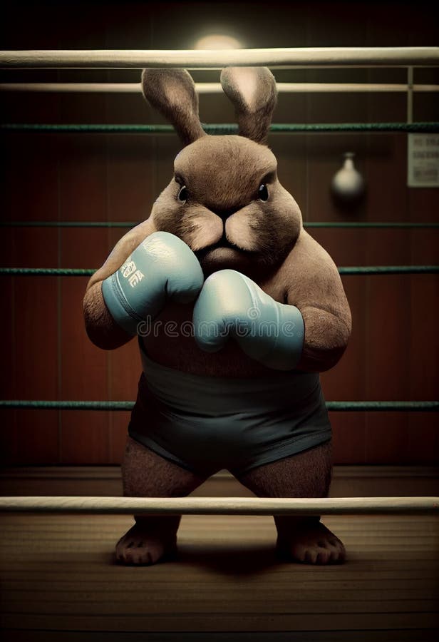 Athletic Rabbit in Boxing Gloves. AI Generated. Stock Illustration ...