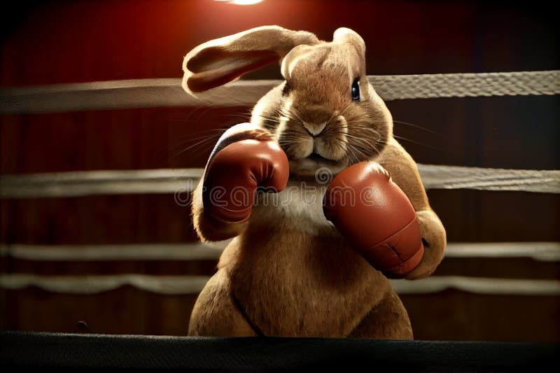 Athletic Rabbit in Boxing Gloves. AI Generated. Stock Photo - Image of ...