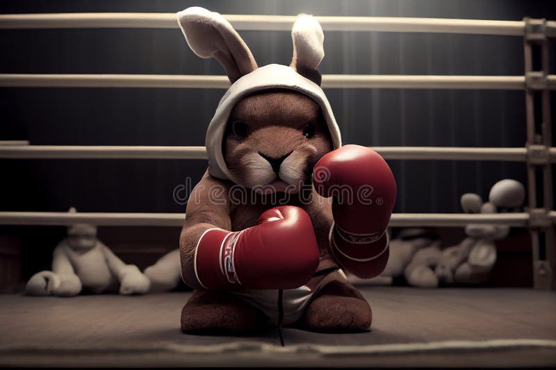 Athletic Rabbit in Boxing Gloves. AI Generated. Stock Illustration ...