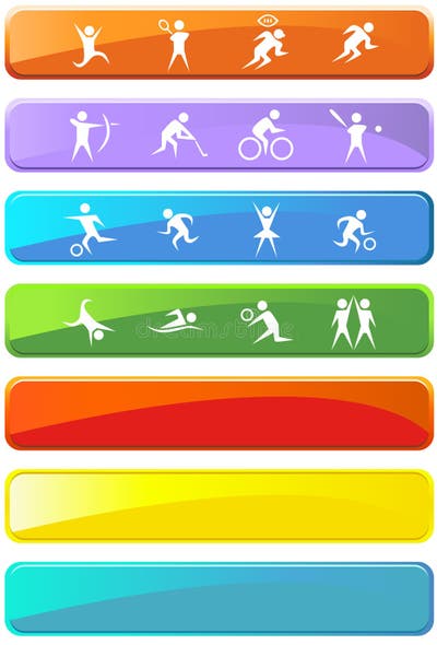 Athletic Rectangle Buttons stock vector. Illustration of purple - 9416541