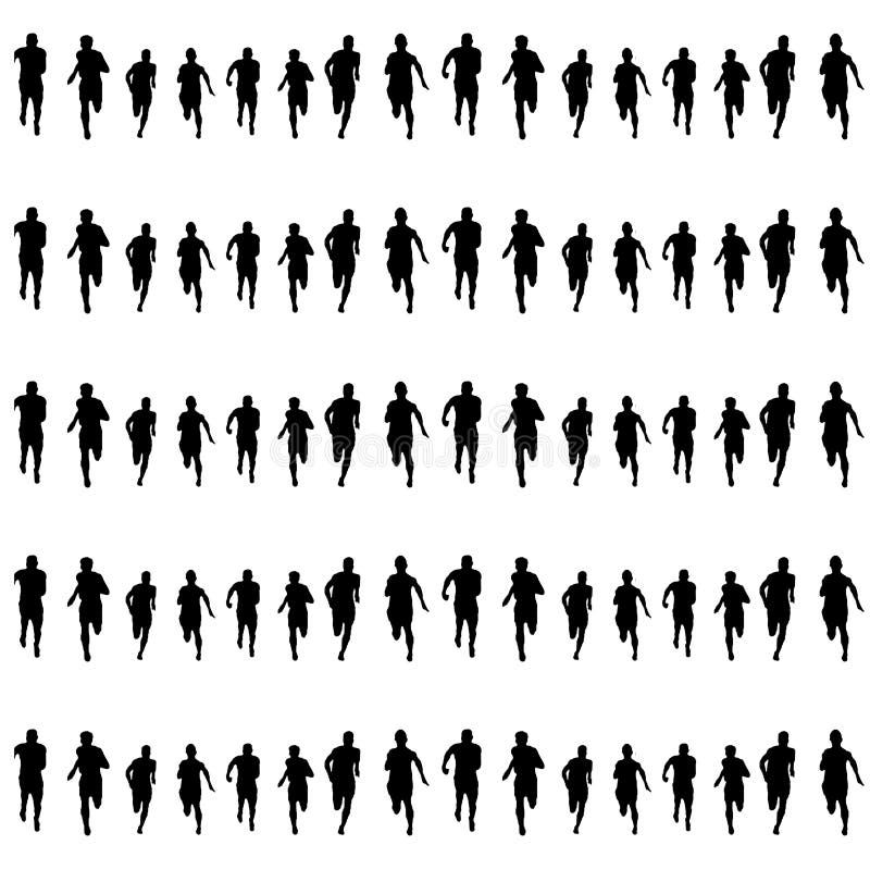 Athletics Running Graphic Silhouette Pattern Stock Illustration ...