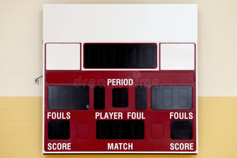 An Athletic Scoreboard in a High School. Stock Photo - Image of multi ...