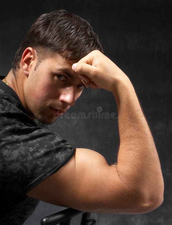 Athletic Male Showing His Muscles Stock Image - Image of athletic ...