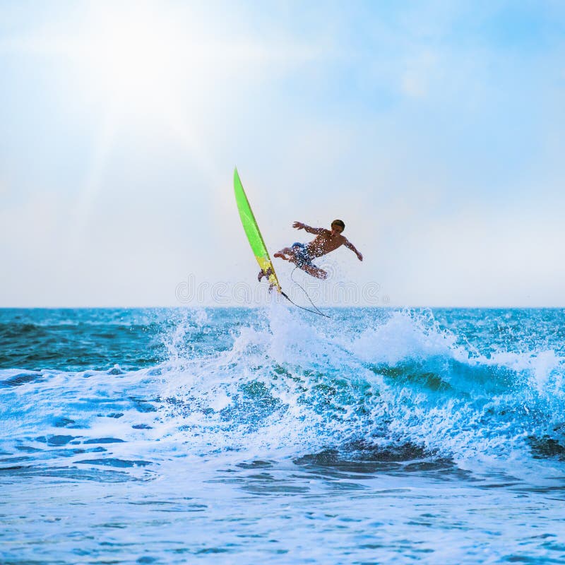 Athletic surfer with board stock image. Image of action - 41775807