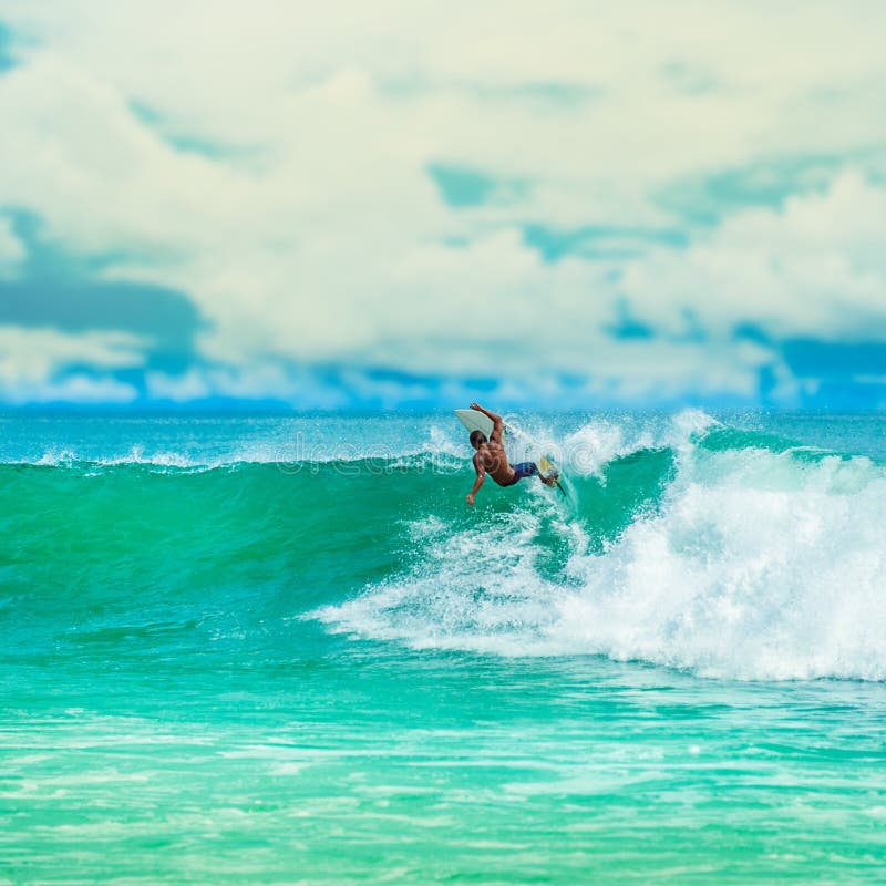 Athletic surfer with board stock image. Image of splash - 42718285