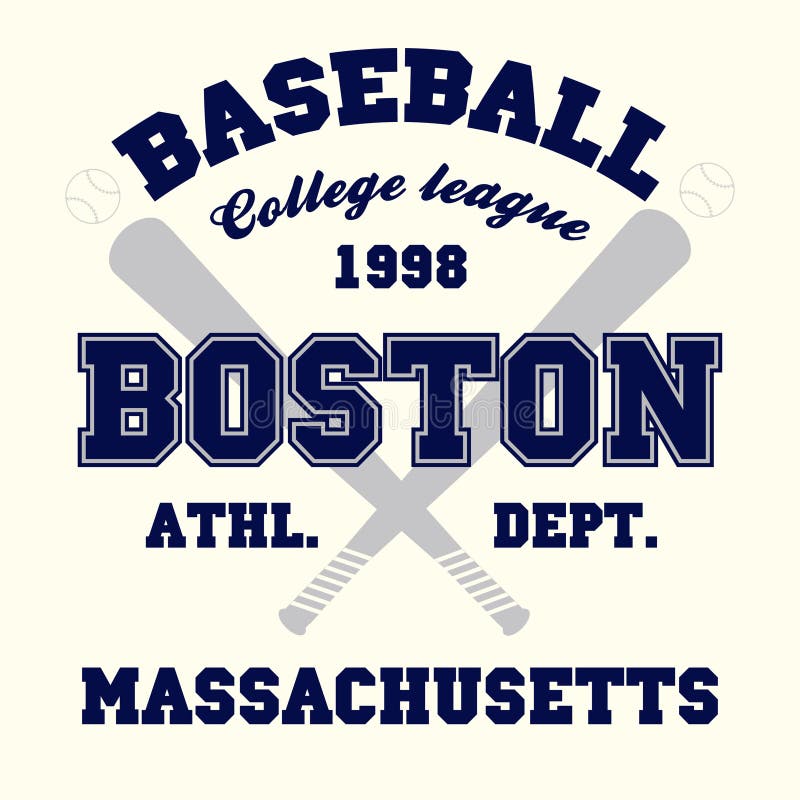 Athletic Team State of Boston, Massachusetts. Typography Graphics for ...