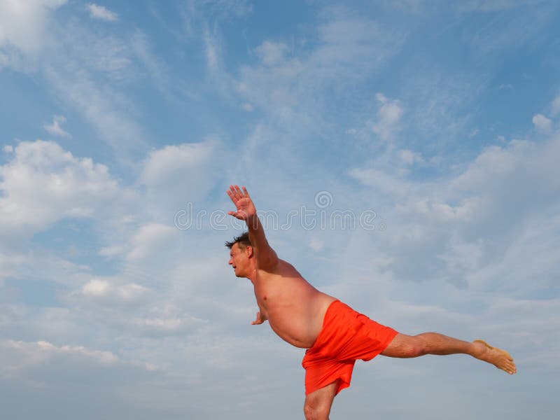 Athletic Teenager on the Beach Gymnastic Exercises Stock Image - Image ...