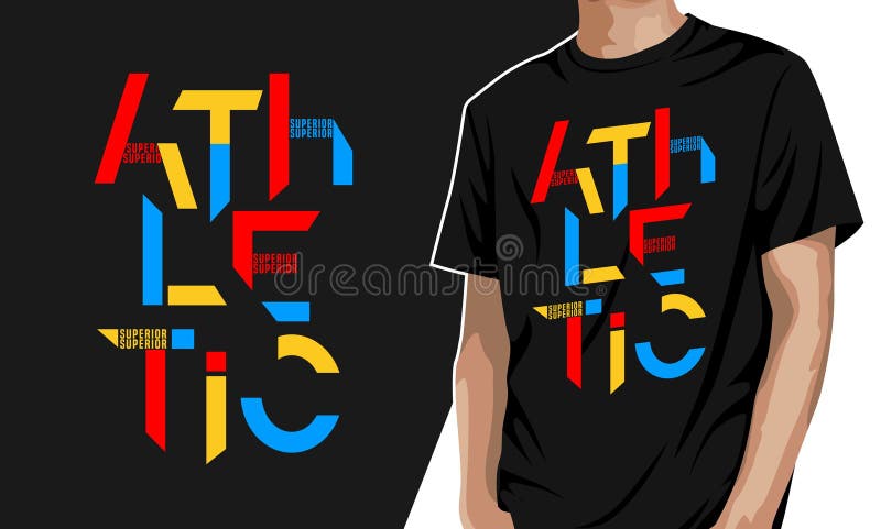 Athletic Typography T-shirt Design Stock Illustration - Illustration of ...