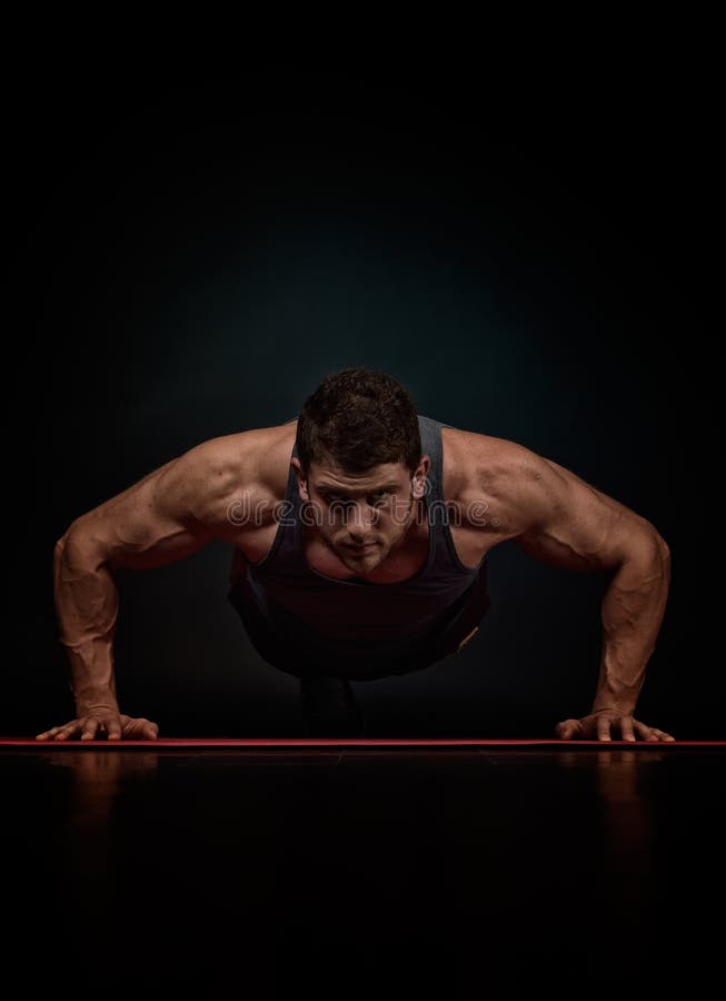 Athletic Young Man Exercising Stock Photo - Image of person, isolated ...
