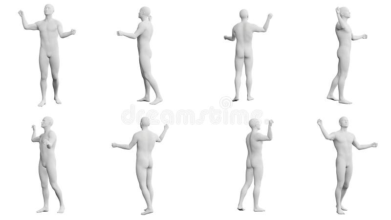 Athletic Young Man Running, Multiple Views (side, Front, Back), 360 ...