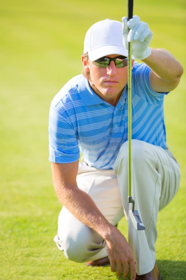 Athletic Young Man Playing Golf Stock Image - Image of adult, person ...