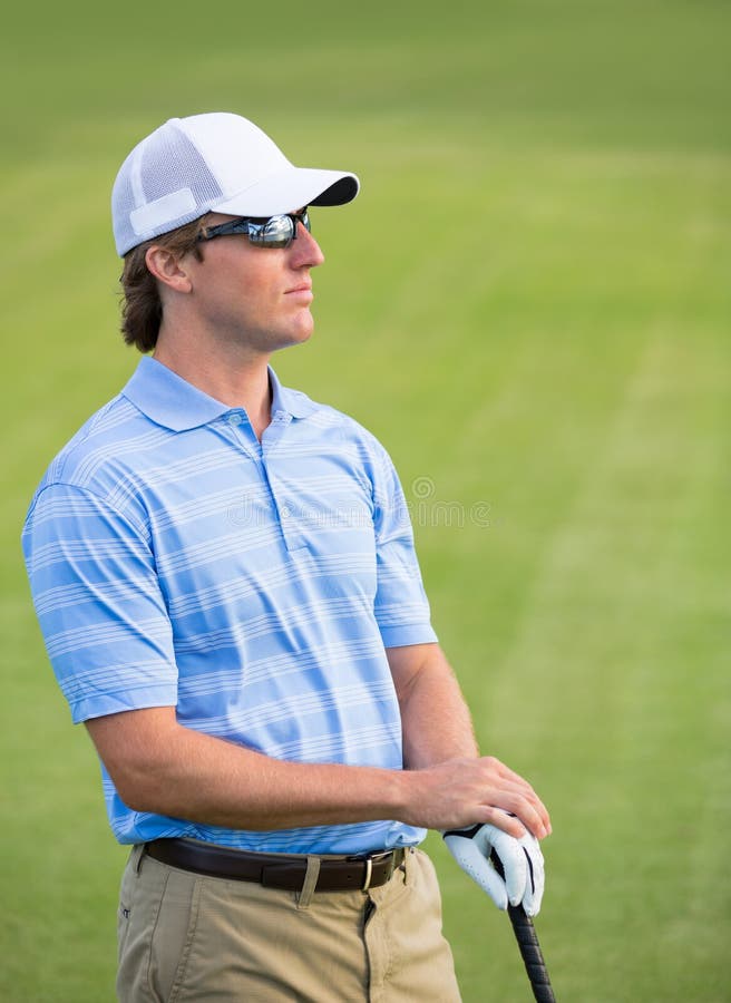 Athletic Young Man Playing Golf Stock Image - Image of adult, person ...