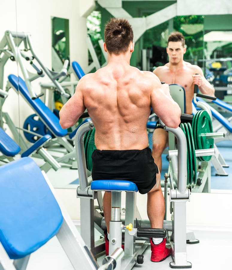 Athletically Built Sportsman in the Gym Stock Image - Image of human ...