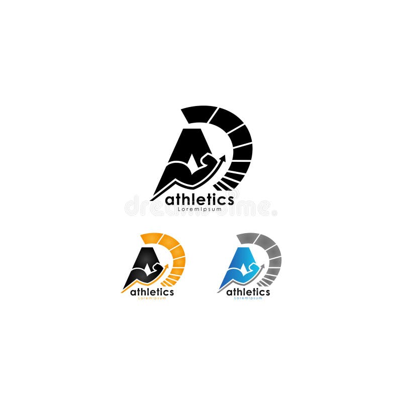 Athletics Logo with Bold Letter a, Speed Lines, and Strong Arm Stock ...