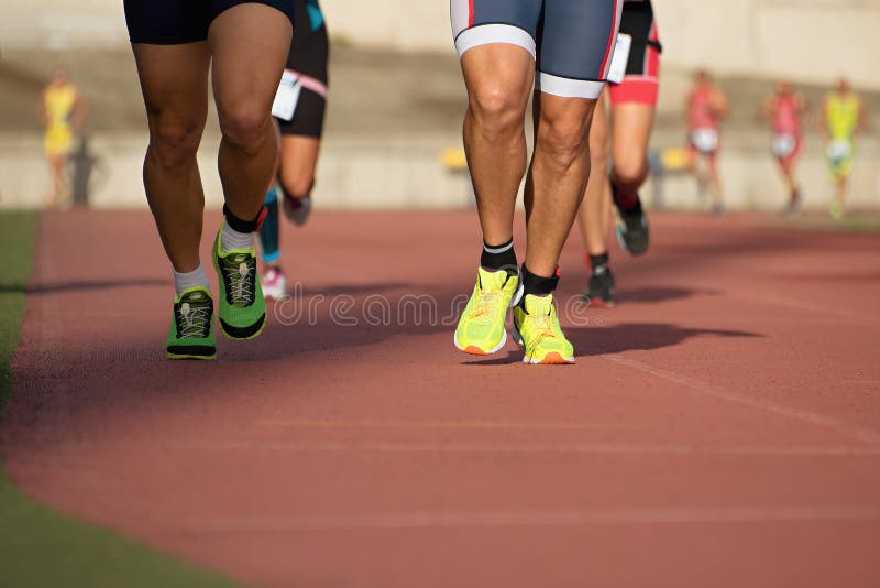 Athletics People Running on the Track Field Stock Image - Image of ...
