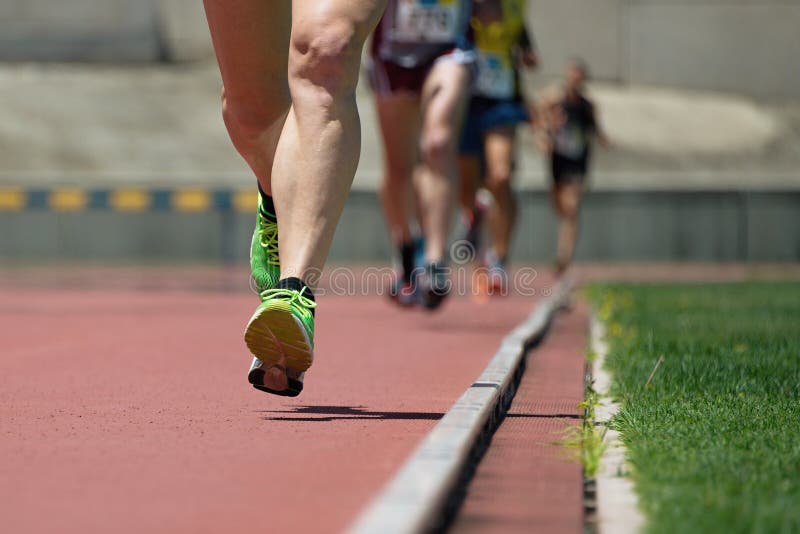 Athletics People Running on the Track Field Stock Photo - Image of ...
