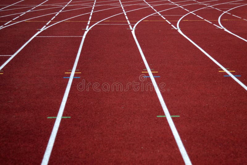Athletics running track stock image. Image of rounds, lanes - 1074513