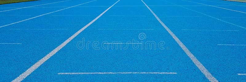 Athletics Running Track, Blue Running Track Stock Photo - Image of ...
