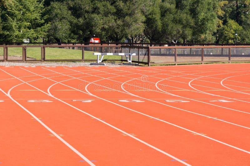 Athletics Running Track Detail Stock Photo - Image of empty, challenge ...