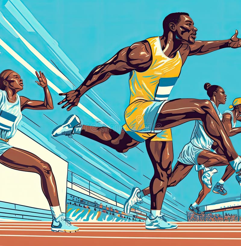 Athletics Sports Illustration - Made with Generative AI Tools Stock ...