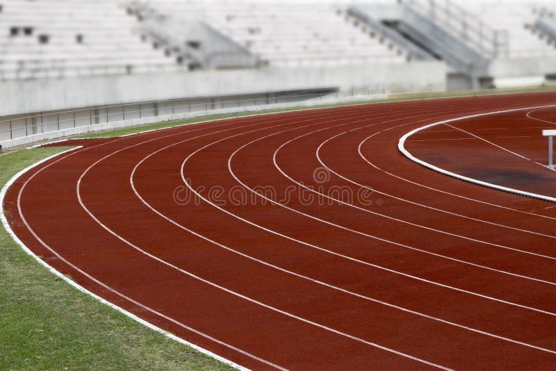 Athletics Stadium Running Track Curve at Sport Stadium Stock Image ...