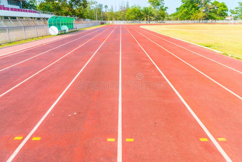 Athletics Stadium Running Track Stock Photo - Image of number, curve ...
