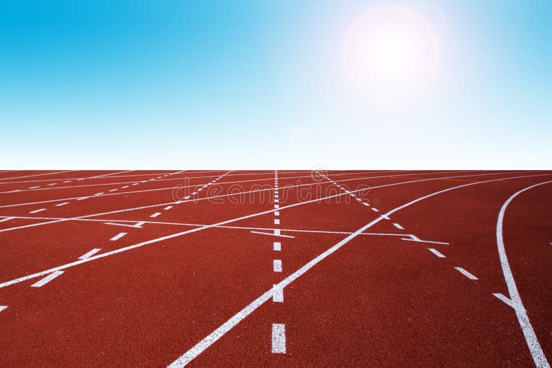 Athletics Stadium Running Track Rubber Standard Red Color Stock Image ...