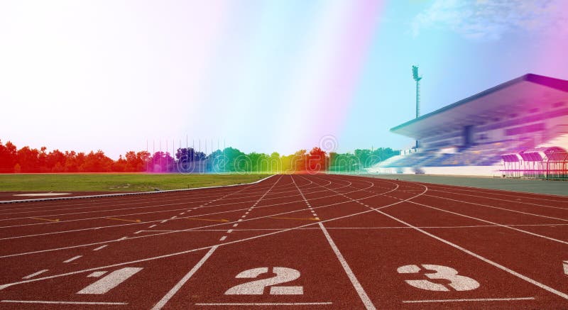 Athletics Stadium Running Track Rubber Standard Red Color Stock Image ...