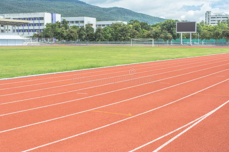 Athletics Track Lane stock image. Image of compete, color - 42979131