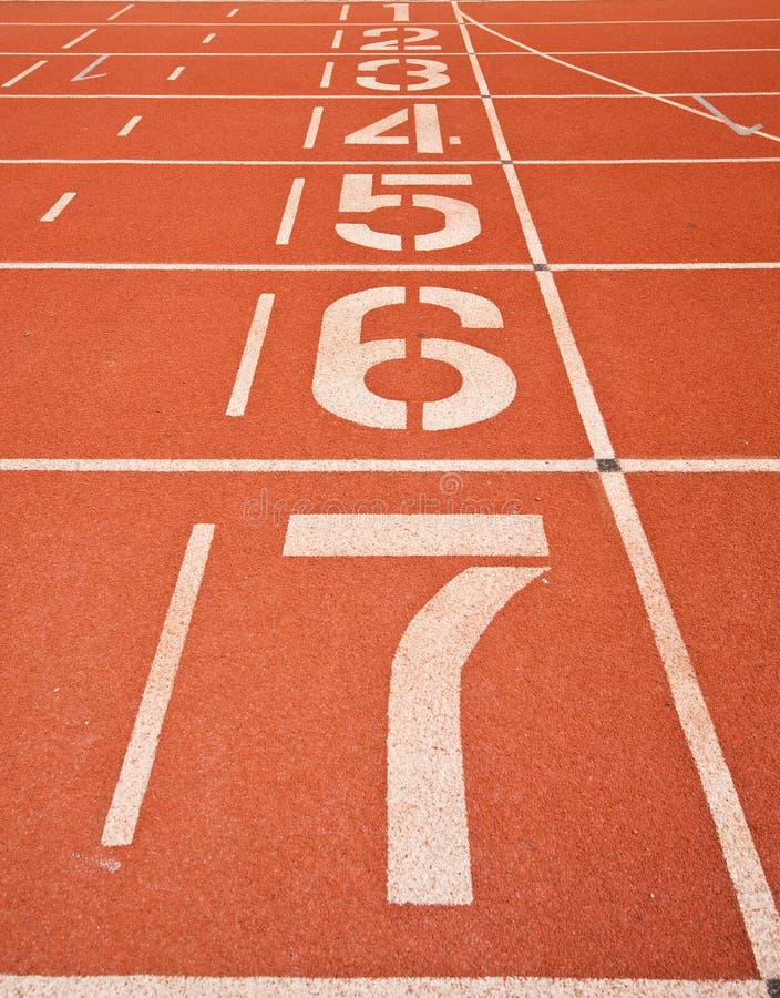 Athletics Track Lane Numbers Stock Photo - Image of sport, field: 26668228