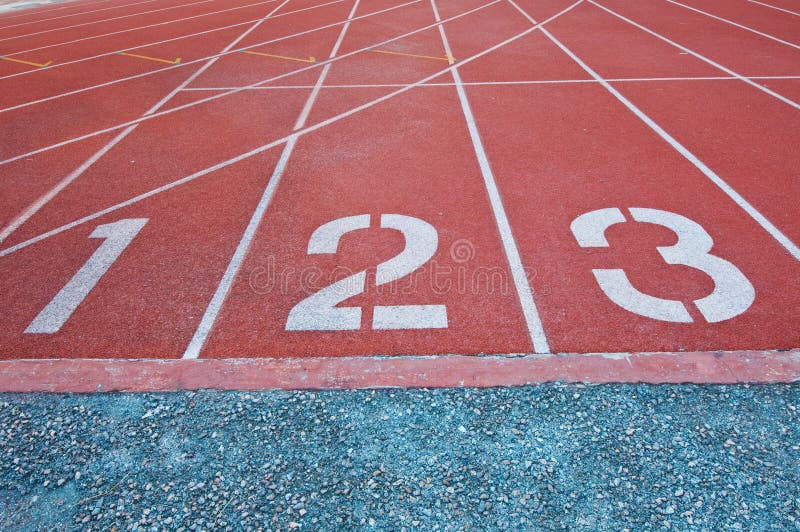 Athletics Track Lane Numbers Stock Photo - Image of sport, field: 26668228
