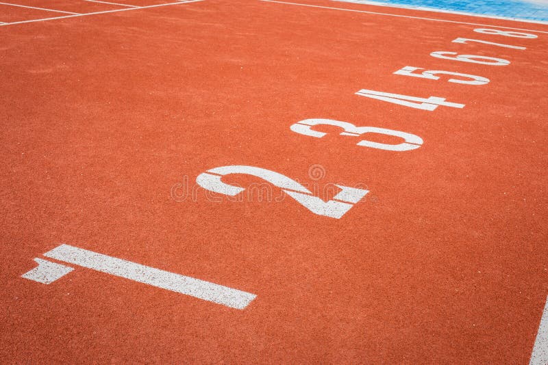 Athletics Track Lane Numbers Stock Image - Image of athletic, rubber ...