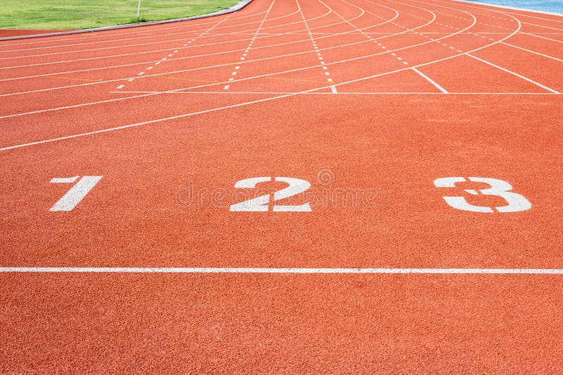 Athletics Track Lane Numbers Stock Photo - Image of number, white: 42244284
