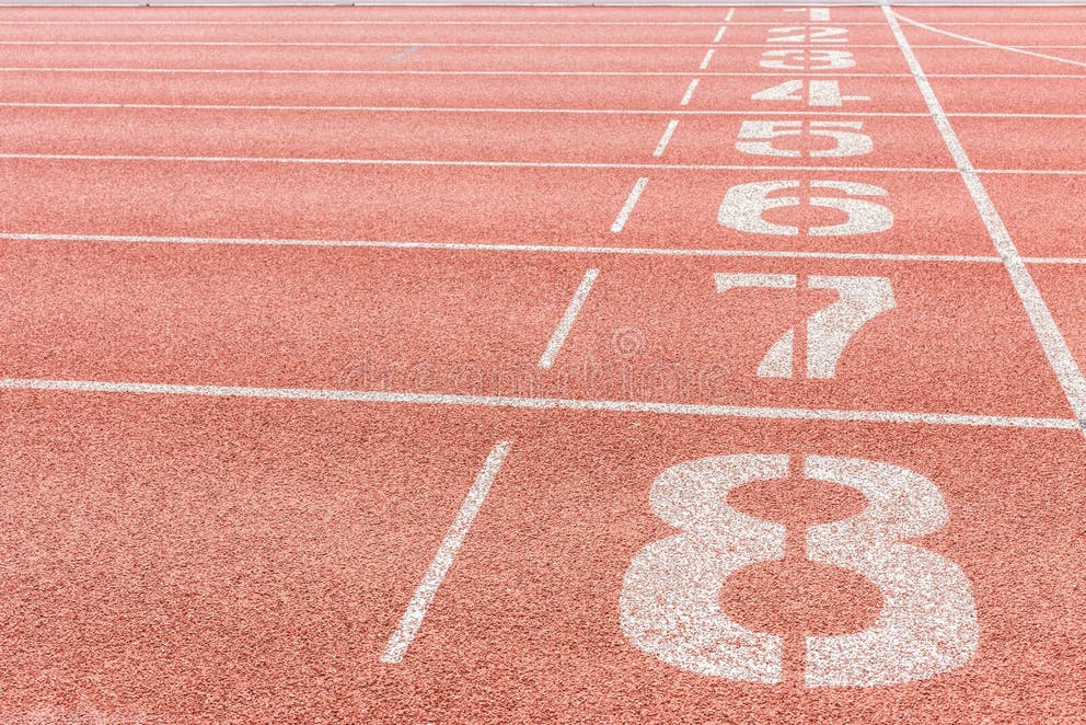 Athletics Track Lane Numbers Stock Photo - Image of colorful, lane ...